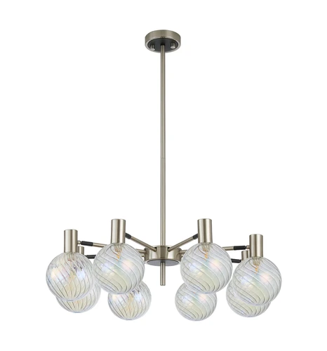 Anton 8 Light Satin Nickel Multi-Arm Pendant Light | The Light House538.5