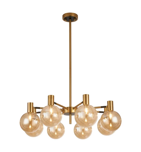 Anton 8 Light Satin Brass Multi-Arm Pendant Light | The Light House514.5