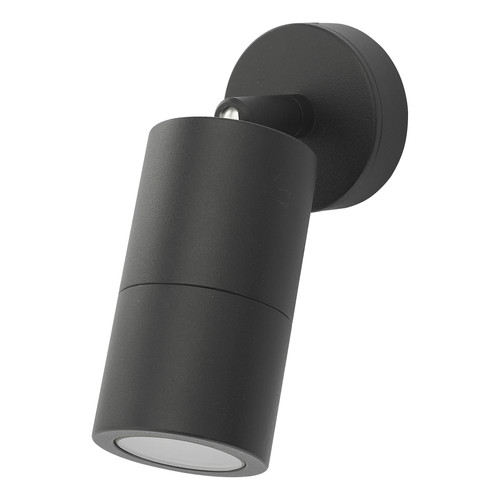 Oakham 1 Light Matt Black Outdoor Spot Wall Light | The Light House54