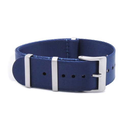 Seat Belt NATO Smooth Watch Strap (Blue) | WAMD Watch Straps
