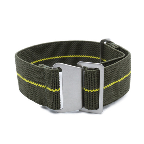 Elastic/Parachute Watch Strap (Dark Green and Yellow | WAMD Watch Straps