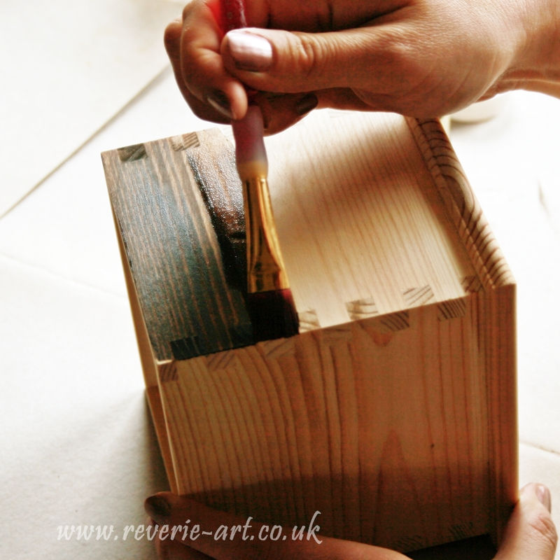 Blue Birds Wooden box tutorial