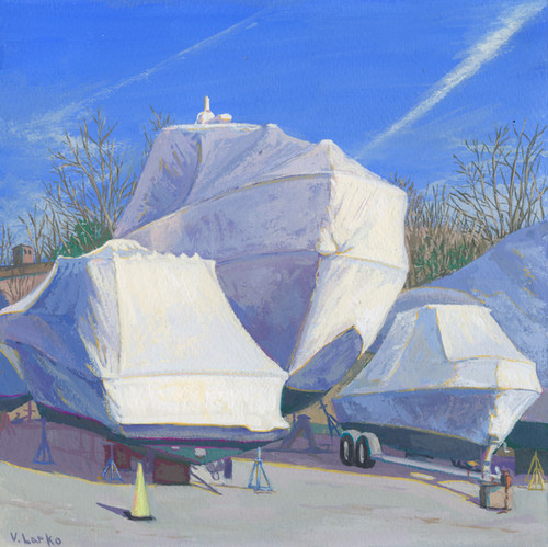 "Wright Island Marina in Winter" | Valerilarko