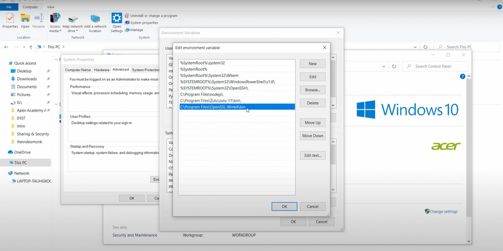 Easy way to install OpenSSL in Windows 10