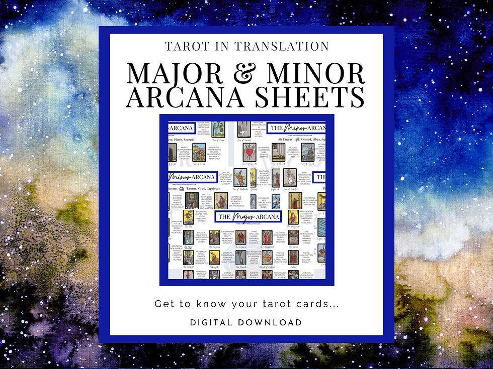 Tarot in Translation Major & Minor Arcana Cheat Sheets (DIGITAL ...