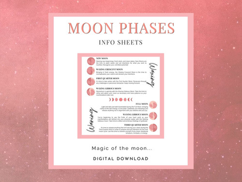 Moon Phases Info Sheets (DIGITAL/PRINTABLE FILE) | Susan Dawn Spiritual