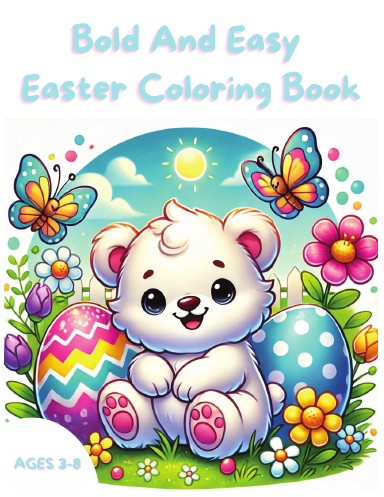 Bold and Easy Easter coloring Book | My Happy Place Co.