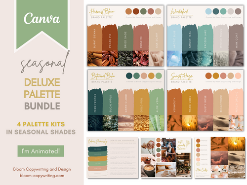 Deluxe Seasonal Brand Palette Bundle | Editable Colour Palettes with ...