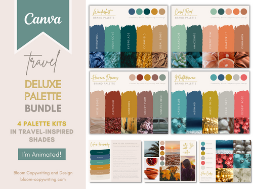 Deluxe Travel Brand Palette Bundle | Editable Colour Palettes with Hex ...