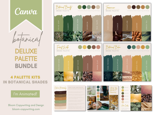 Deluxe Botanical Brand Palette Bundle | Editable Colour Palettes with ...