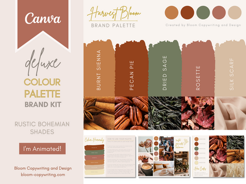 Deluxe Rustic Boho Brand Palette | Editable Canva Palette with Hex ...