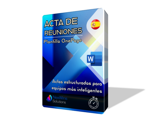 Acta de Reuniones | Version OnePage | Plantilla Word | ES | NexWins Solutions