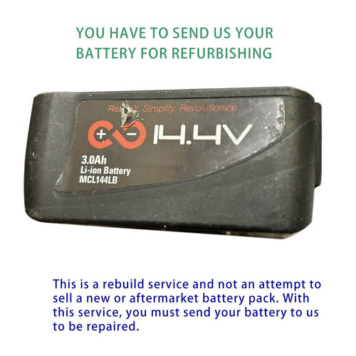 Rebuild service for Matco MCL144LB 14.4V upgrade 4.0AH Battery Rebuild ...