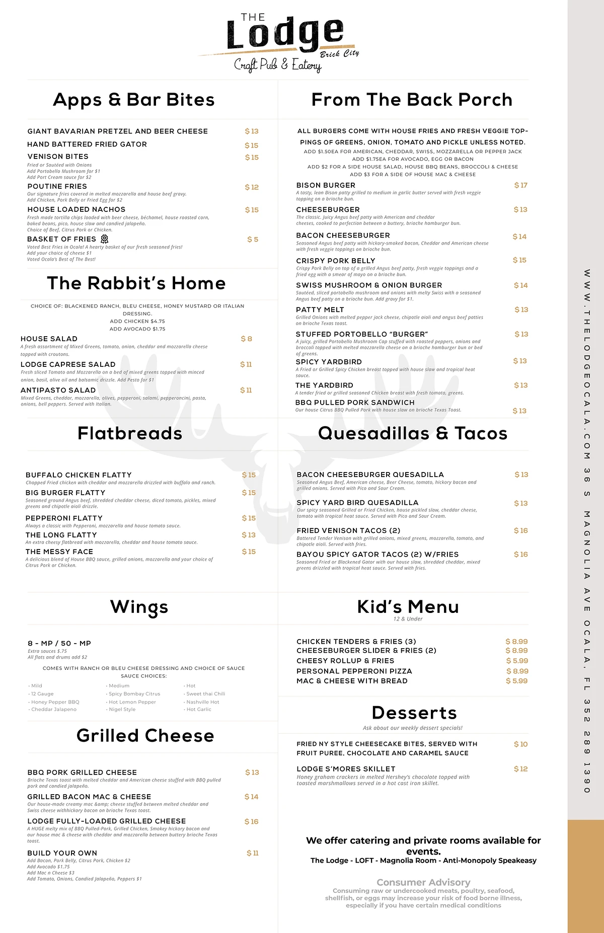 The Menu | The Lodge