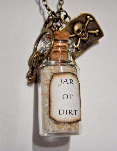 Pirate Charm Necklace Jar of Dirt Keys Jolly Roger Skull Ship Flag ...