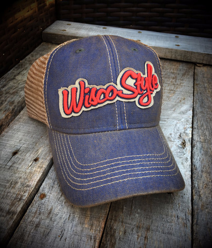 WISCO STYLE™ Faded Blue Snapback Hat | wiscostyle