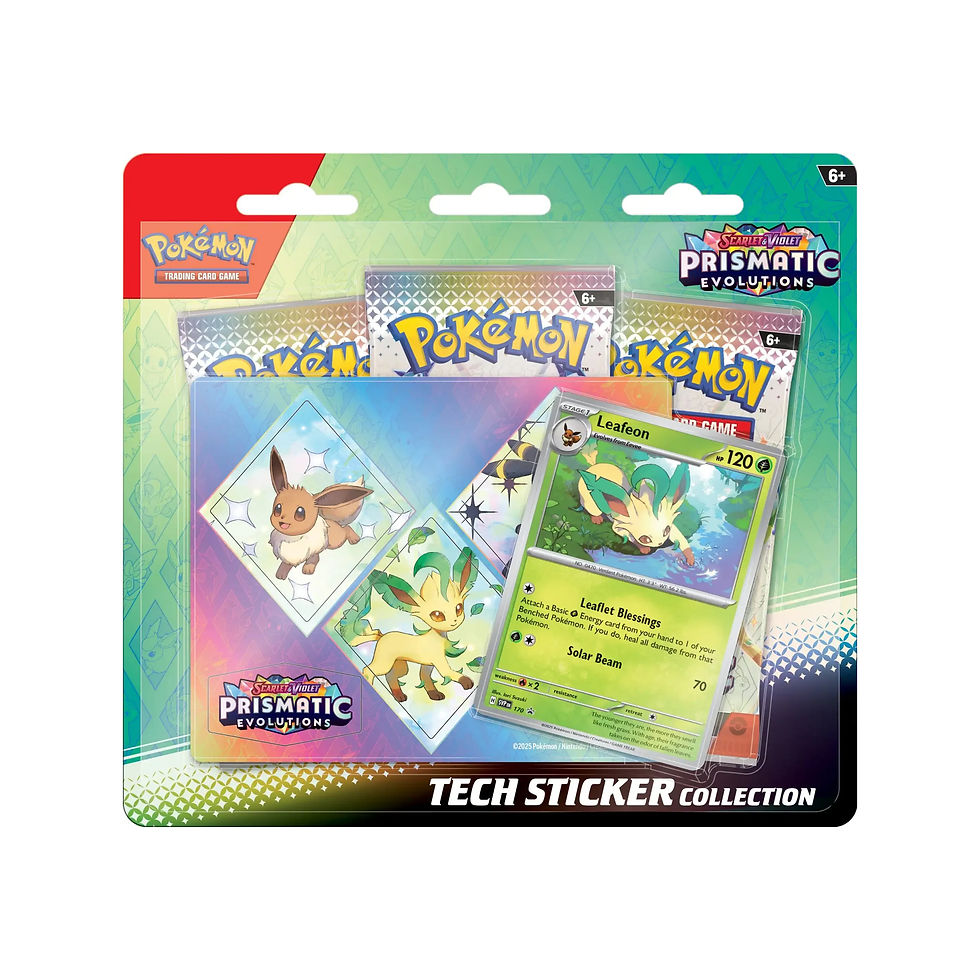 Pokemon: Prismatic Evolutions Tech Sticker Collection Leafeon | Hagmans ...