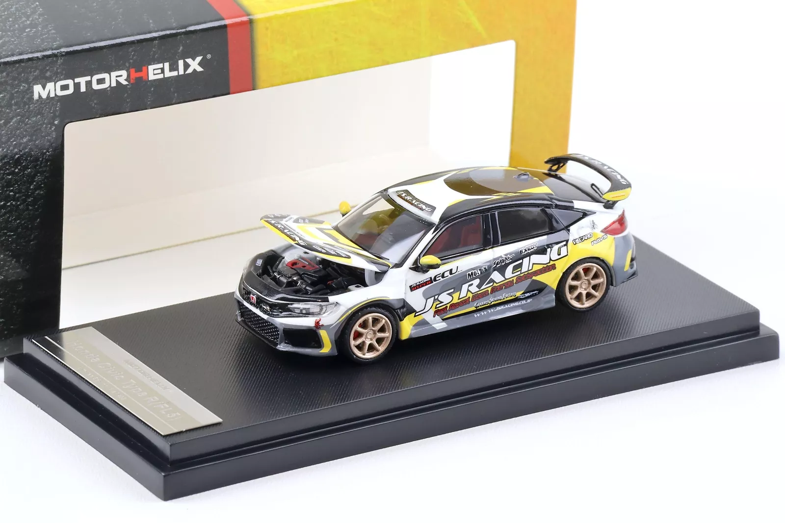 HONDA CIVIC TYPE R FL5 J'S RACING FK8 LIVERY HOOD OPENS 1/64 BY MOTOR ...
