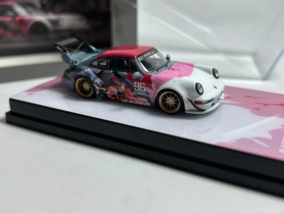 PORSCHE RWB 964 AKIBA ANIME LIVERY 1/64 DIECAST CAR MODEL BY FLAME ...