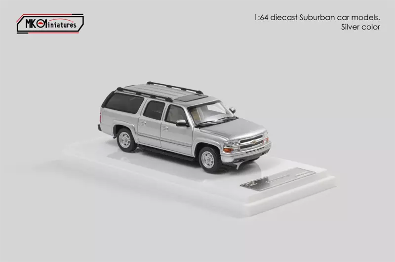 CHEVROLET SUBURBAN SUV SILVER 1/64 SCALE DIECAST CAR MODEL BY MK ...