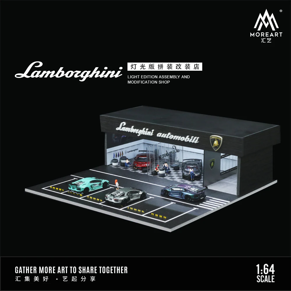 LAMBORGHINI MODIFICATION SHOP LIGHTED DIORAMA FOR 1/64 DIECAST CARS BY ...