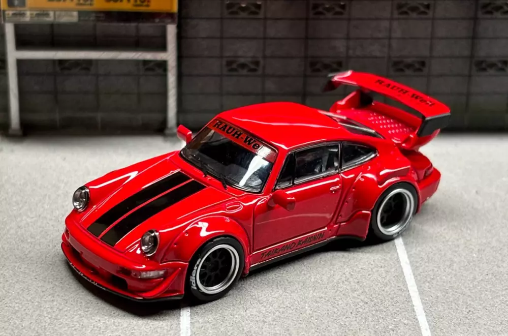 PORSCHE RWB 964 GT WING TAIKANO RED 1/64 SCALE DIECASTCAR MODEL BY STAR ...