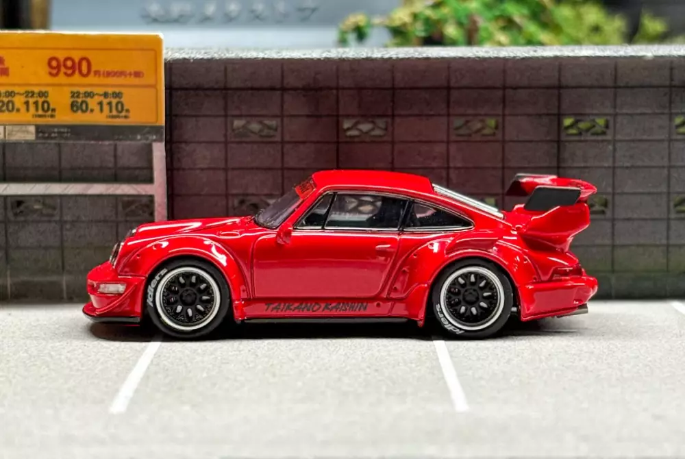 PORSCHE RWB 964 GT WING TAIKANO RED 1/64 SCALE DIECASTCAR MODEL BY STAR ...