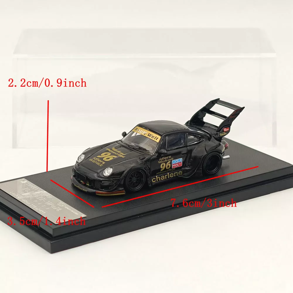 PORSCHE RWB 993 CHARLENE BLACK HIGH TAIL 1/64 SCALE DIECAST CAR STREET ...