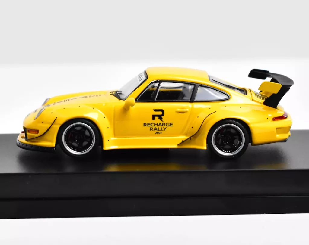 PORSCHE RWB 993 YELLOW 1/64 SCALE DIECAST CAR MODEL BY XF MODELS | JVK Toys
