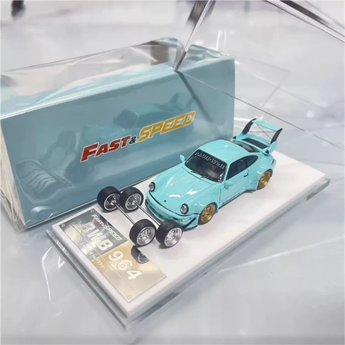 PORSCHE RWB 964 WITH EXTRA WHEELS 1/64 SCALE DIECAST CAR MODEL BY FAST ...