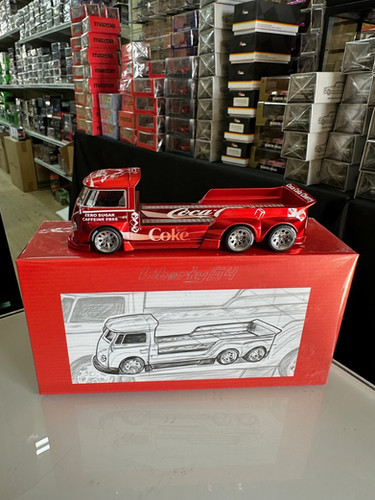 VOLKSWAGEN T1 BUS 6X6 FLATBED TOW TRUCK VW COCA COLA 1/64 DIECAST CAR ...