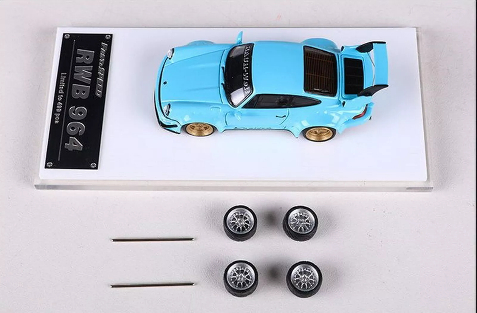 PORSCHE RWB 964 WITH EXTRA WHEELS 1/64 SCALE DIECAST CAR MODEL BY FAST ...