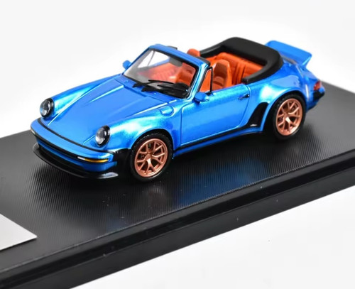 PORSCHE 930 SINGER TURBO STUDY CABRIOLET ROADSTER BLUE 1/64 CAR BY ...