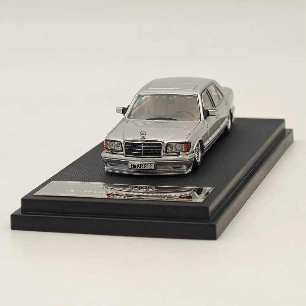 MERCEDES BENZ 560SEL W126 SILVER LOWRIDE 1/64 DIECAST CAR BY MASTER ...
