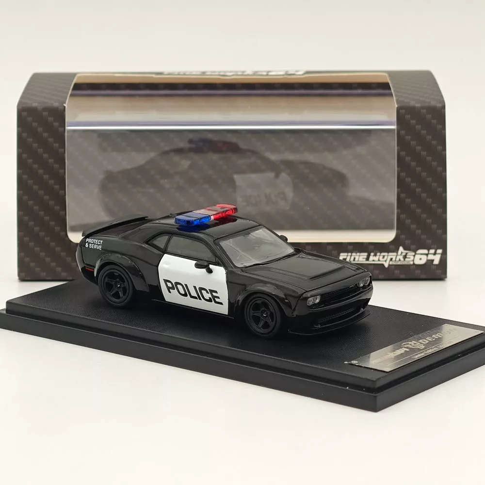 DODGE CHALLENGER SRT HELLCAT POLICE LIVERY 1/64 DIECAST CAR BY FINE ...