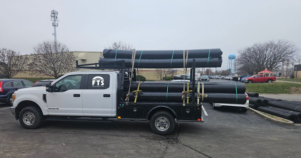 Pickup Truck with Pipe Rack