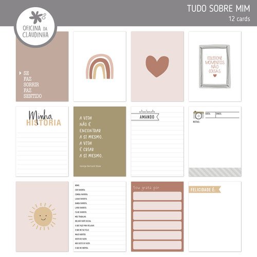 Tudo sobre mim | Cards digitais | Oficina da Claudinha