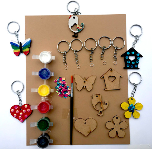 The Brown Box MDF Cut-Out Key Chain Making Kit for Kids | The Brown Box ...