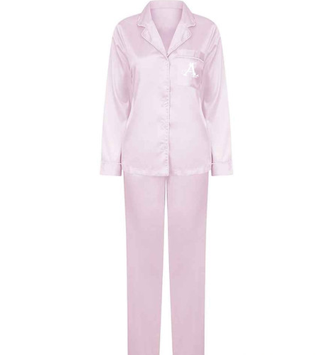 Personalised Initial Adult Satin Pyjamas | Elsie & Mimi