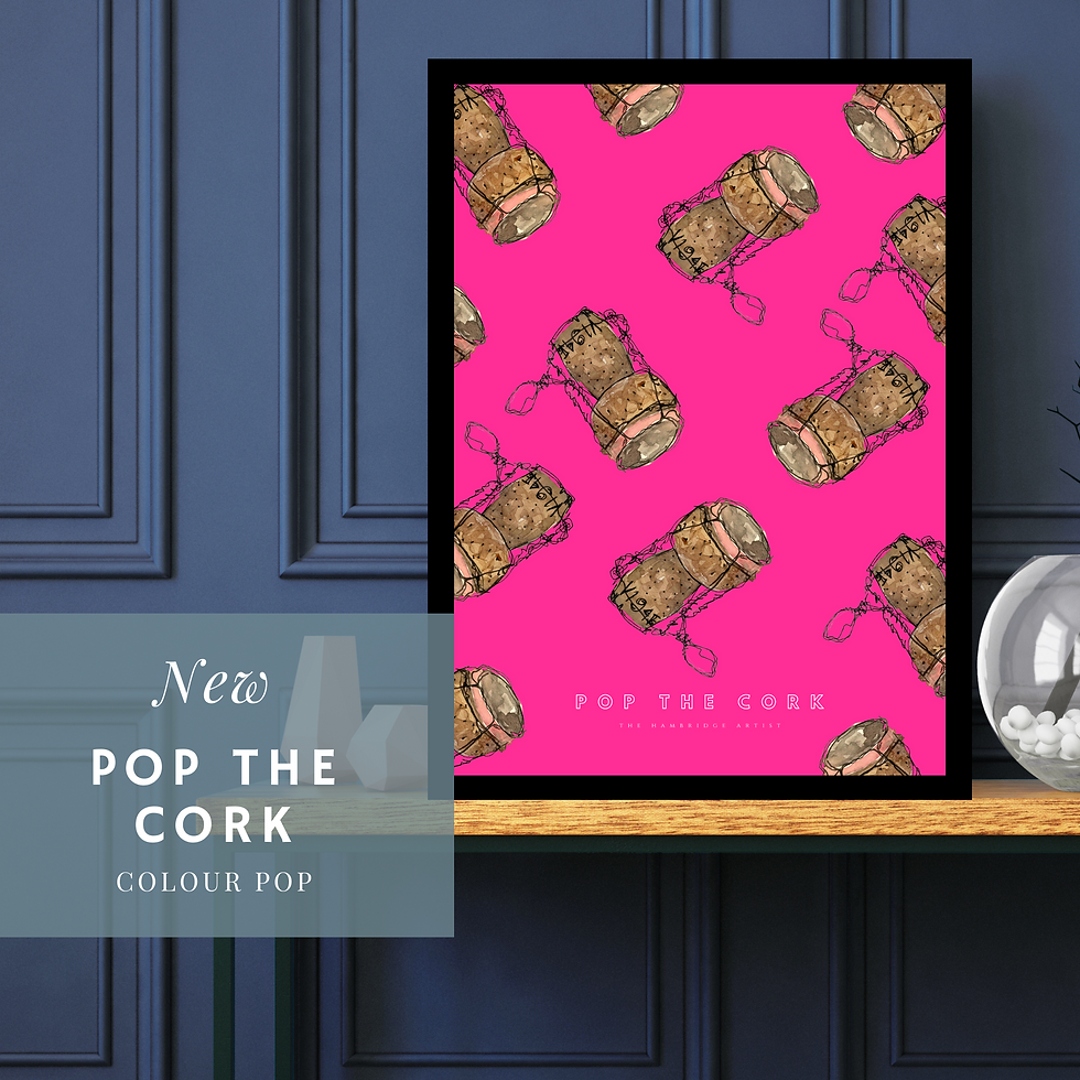 Buy POP THE CORK ON COLOUR POP ART PRINT UNFRAMED | Prints & Interiors ...