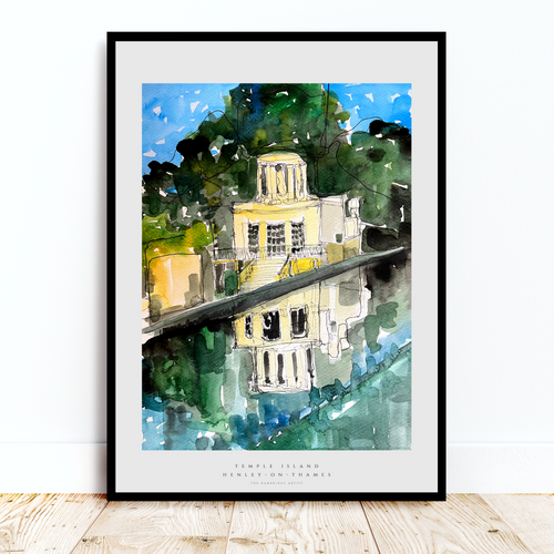 Buy TEMPLE ISLAND HENLEY-ON-THAMES ART PRINT UNFRAMED | Prints ...