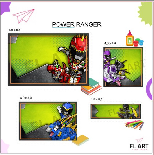POWER RANGERS | Etiquetas Escolares