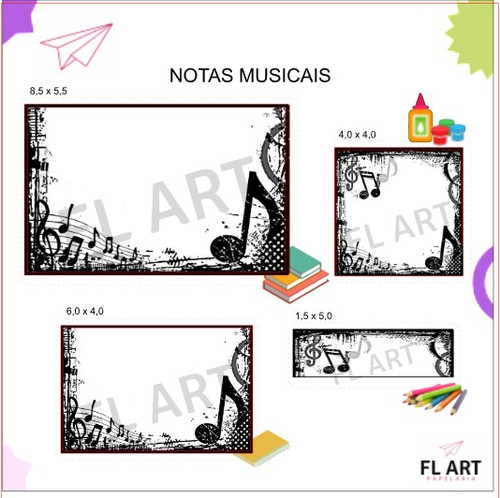 NOTAS MUSICAIS | Etiquetas Escolares
