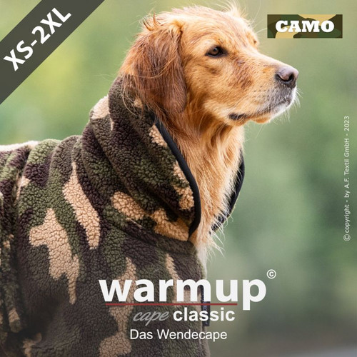 WARMUP© cape CLASSIC (Wende-Cape) CAMOUFLAGE | silver-paws_manufactoy