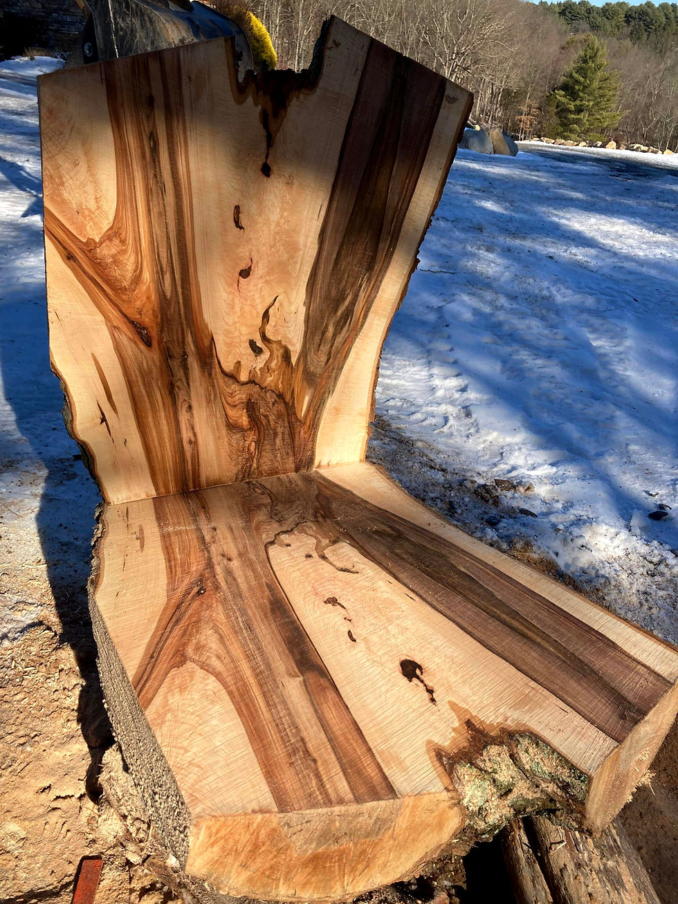 Stunning live edge maple wood slab | Pocono Lumber