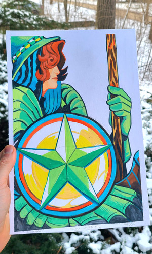 K. Wroten - Knight of Pentacles - Tarot Illustration | Athenaeum Comic Art
