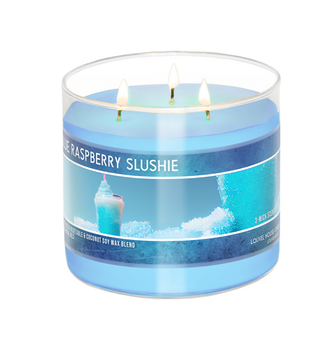Blue Raspberry Slushie 3-Wick Candle | Louvel House