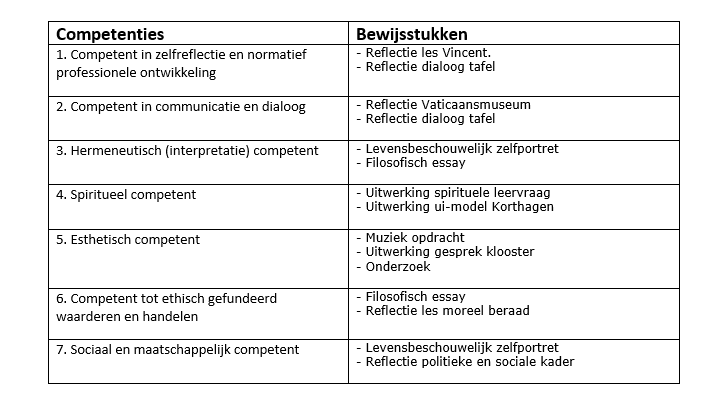 Competenties uitgewerkt / Reflectie op leerproces