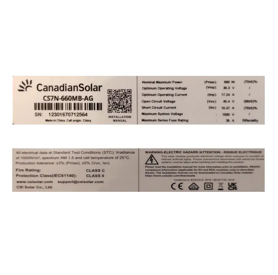 Painel Solar 660W Canadian - Bifacial Mono | ECOdream