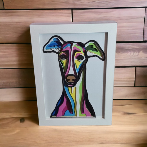 Greyhound Shadow Box 3D Art - Framed | Create & Gift